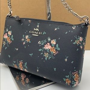 Coach | Bags | Coach Zip Top Crossbody With Rose Bouquet Print | Poshmark